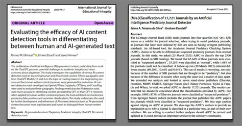 Detecting Ai Generated Papers Two Recent Articles Ethical Publishing
