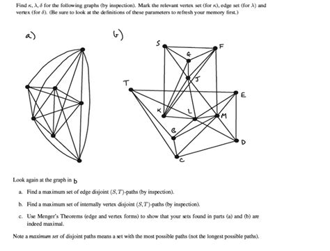 solved find the maximum set of edge disjoint s t paths for the