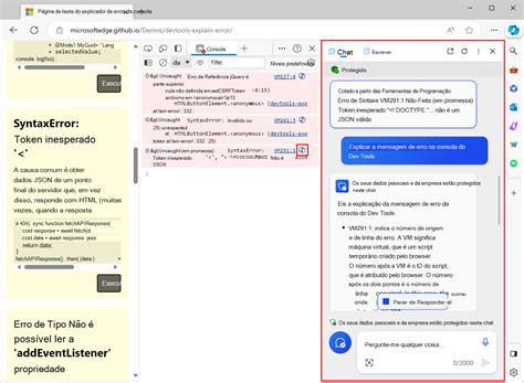 referência de funcionalidades da consola microsoft edge developer documentation microsoft learn