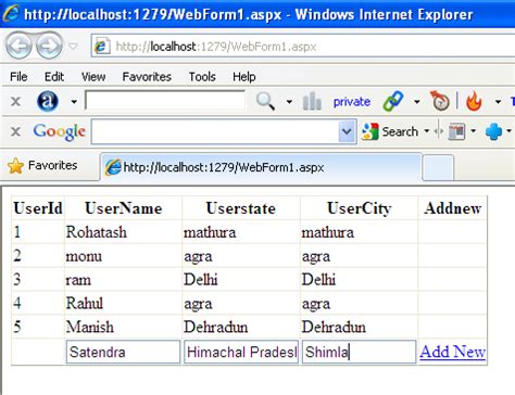 ASP NET Add Data In GridView Control Using VB NET