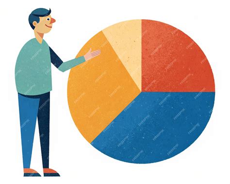Premium Photo A Man Pointing To The Pie Chart Distribution