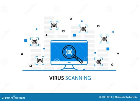 Virus Scanning Vector Illustration Stock Vector Illustration Of Scanning Backup 90012410