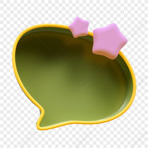 대화 거품 3d 렌더링 별 장식 버블 장식 랜더링 png 일러스트 무료 다운로드 lovepik
