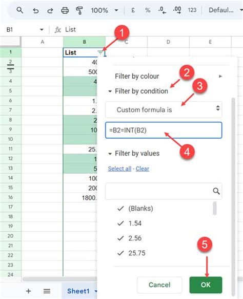 How To Filter Integers In Google Sheets