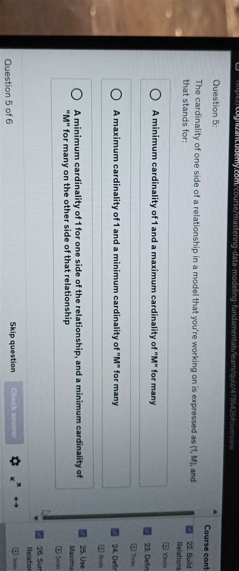 Question The Cardinality Of One Side Of A StudyX