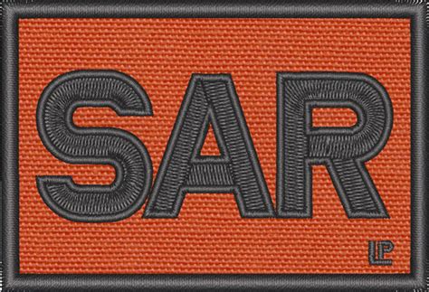 Sar Search And Rescue Black On Orange 2x3 Loyalty Patch