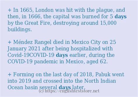 Make Sentence Of Days Englishteststore Blog