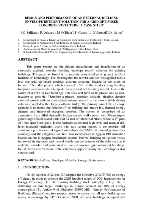 pdf design and performance of an external building envelope retrofit