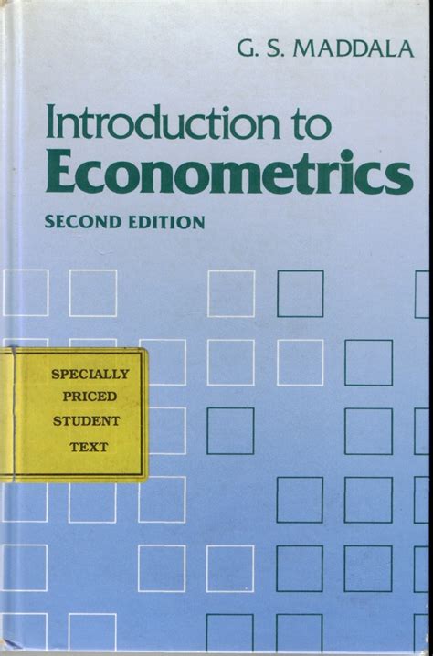 Econometric Introduction To Econometrics 2nd Ed 1988 G S Maddala