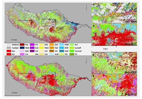 Best Classification Maps Produced For December 2009 Top And August