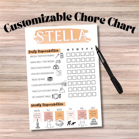 Customizable Chore Chart Template
