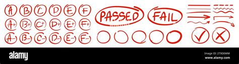 Exam Grade Doodle Hand Drawn Marks Stock Vector Image And Art Alamy