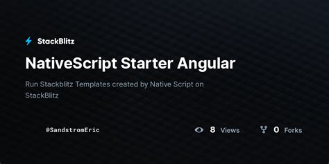 Nativescript Starter Angular Stackblitz