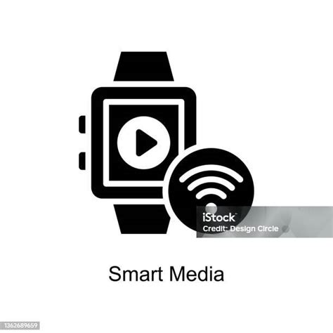 스마트 미디어 벡터 솔리드 아이콘 디자인 일러스트레이션 흰색 배경 Eps에 사물 인터넷 기호 10 파일 0명에 대한 스톡 벡터 아트 및 기타 이미지 Istock