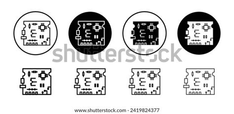 Pcb Vector Icon Set Collection Pcb Stock Vector Royalty Free 2419824377 Shutterstock