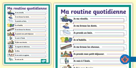 Affiches Ma Routine Quotidienne Hecho Por Educadores
