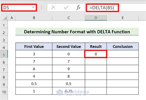 How To Use Delta Function In Excel 3 Practical Examples