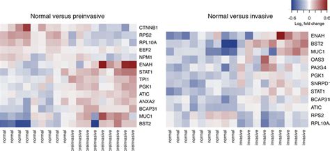 The Heat Map Based On Log2 Transformed Fold Change From Median
