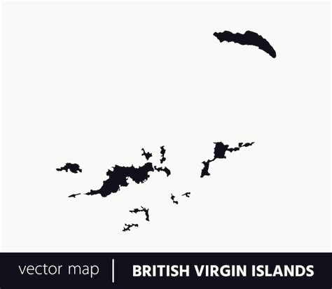 Mapa Vectorial Muy Detallado De Las Islas Vírgenes Británicas Vector