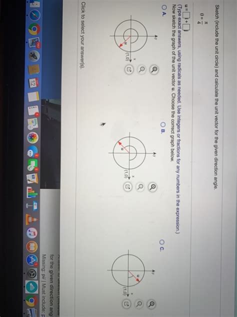 Solved Sketch Include The Unit Circle And Calculate The Chegg Com