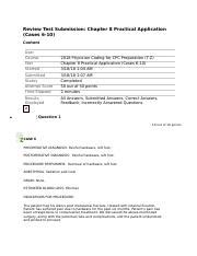 AAPC CPC CHAPTER 8 PRACTICAL APPLICATION CASES 6 THROUGH 10 Docx Review Test Submission