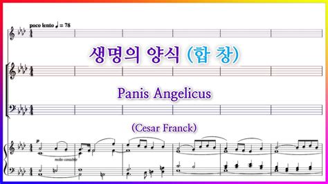 【합창】생명의 양식 Cesar Franck Panis Angelicus César Franck 파트연습 악보 동영상 Youtube