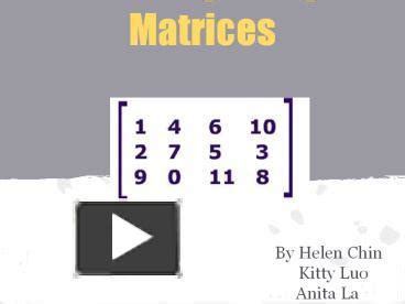 Solving Using Matrices Presentation Free To View