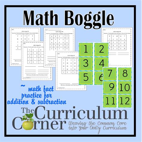 Boggle Math The Curriculum Corner 123