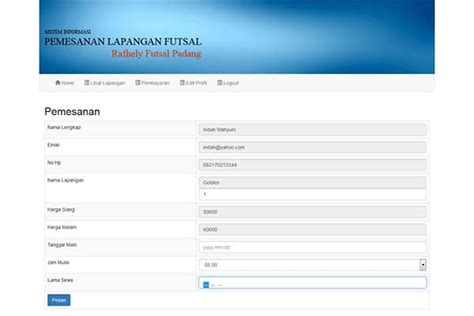 Source Code Penyewaan Lapangan Futsal Berbasis Web Gratis