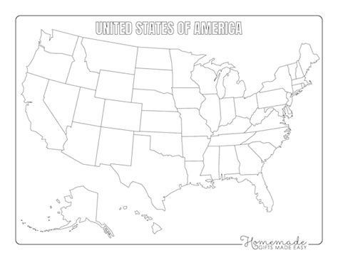 50 States Blank Map