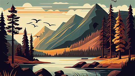 산 정상 자연 장엄한 그림 배경 산 정상 강 삽화 배경 일러스트 및 사진 무료 다운로드 Pngtree