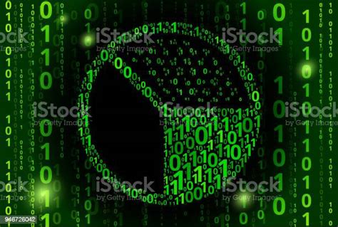 Pie Chart Binary Code Vector Pattern Background Stock Illustration