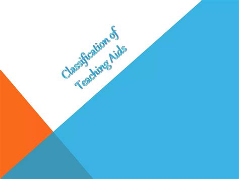 Classification Of Teaching Aids Pptx
