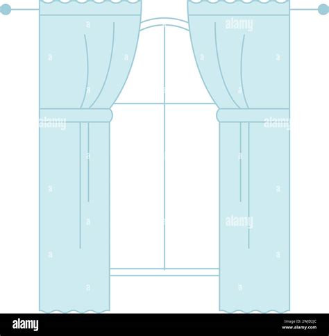 Sketch Of A Window With Curtains Vector Stock Vector Image Art Alamy
