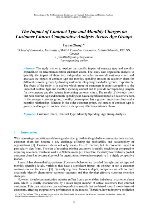 Pdf The Impact Of Contract Type And Monthly Charges On Customer Churn Comparative Analysis