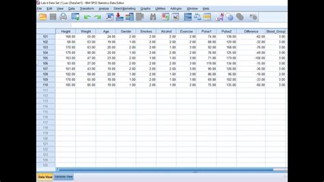 a lab 4 data set 1 sav dataset1 ibm spss