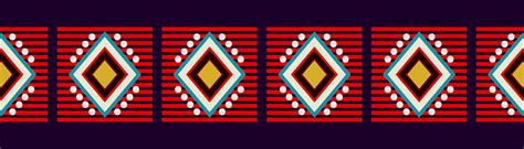이음새가 없는 민족 장식 기하학적 수평 패턴입니다 화려한 장식 테두리입니다 마름모가 있는 추상적인 라이너 패턴 0명에 대한 스톡 벡터 아트 및 기타 이미지 Istock