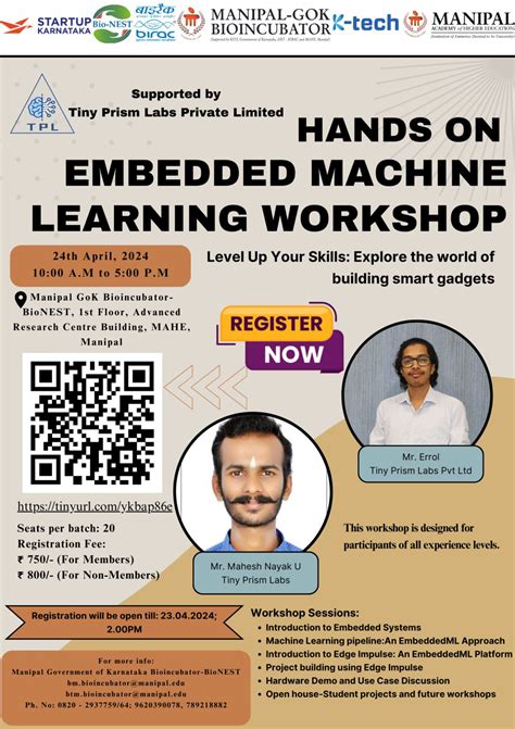 Tiny Prism Labs Private Limited On Linkedin Embeddedml Manipal Workshop