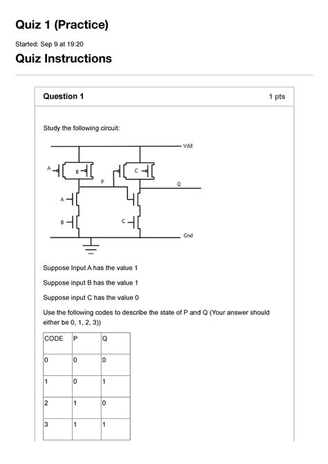 Practice 2 Quiz For Elec Quiz 1 Practice Started Sep 9 At 19