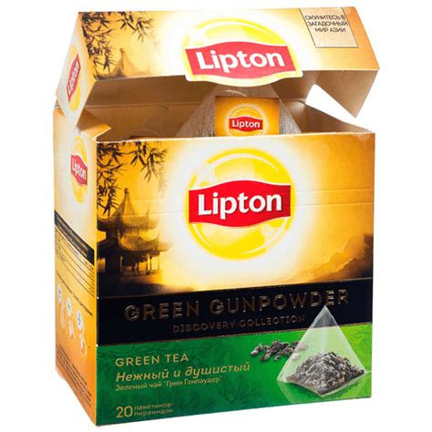 Чай Lipton Green Gunpowder 20 пак зеленый, ароматизатор османтуса и ...