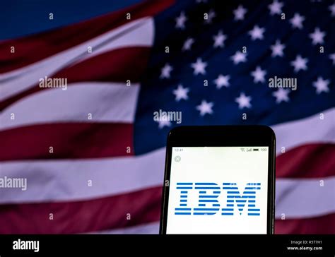 IBM Computer Manufacturing Company Logo Seen Displayed On Smart Phone Stock Photo Alamy