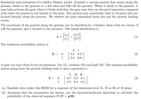 Simulation And Estimation Of A Hidden Markov Model