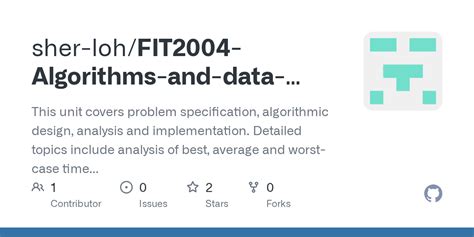 Github Sher Lohfit2004 Algorithms And Data Structures This Unit Covers Problem Specification