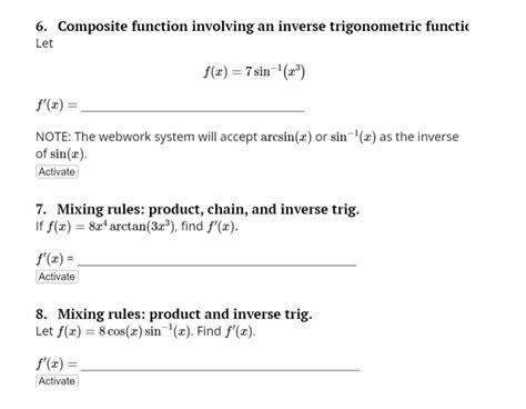 Solved Composite Function Involving An Inverse Chegg