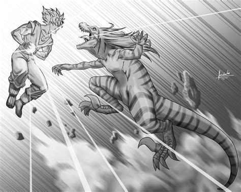 Goku Vs Devil Raptor By Fradarlin On Deviantart