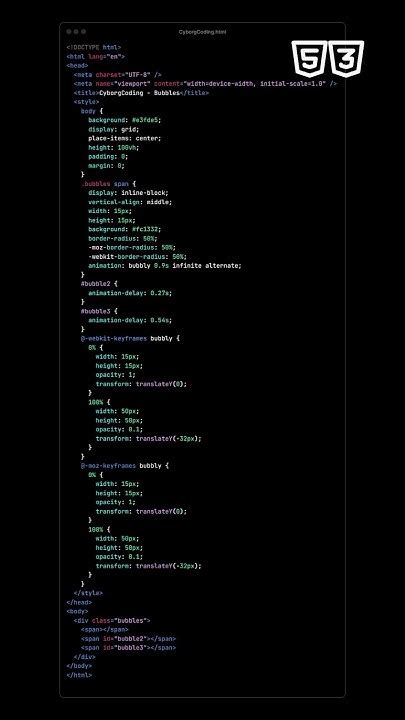 how i made bubbles cyborgcoding ytshorts html css