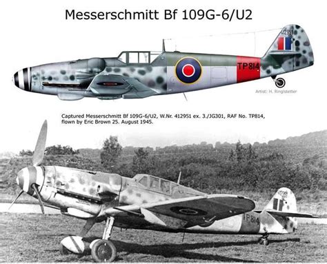Messerschmitt Bf 109g 6 W Nr 412951 Rafwaffe1945 Military Aviation