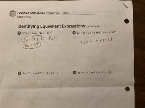Solved Fluency And Skills Practice Name Lesson 19 Identifying