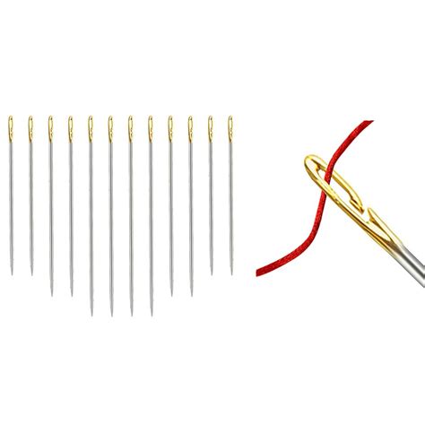 12 24pcs Self Threading Sewing Needles Side Easy T Vicedeal