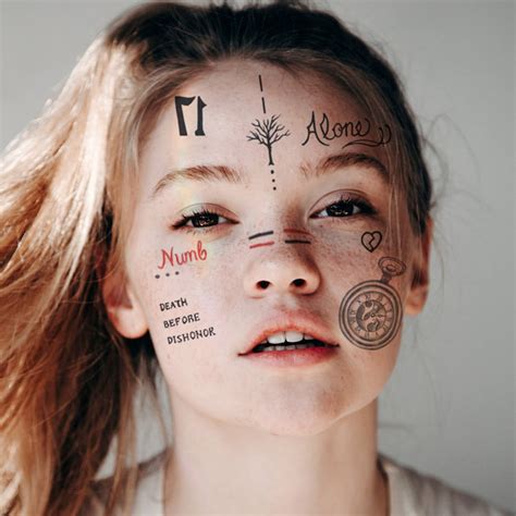 Xxxtentacion Temporary Tattoos Set Xxxtentacion Face Tattoos
